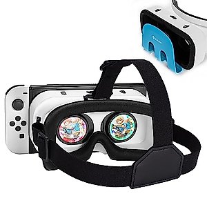 VR Headset for Nintendo Switch OLED Model/Nintendo Switch 3D VR (Virtual Reality) Glasses, Switch VR Labo Goggles Headset for Nintendo Switch（White）