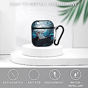 Anime Print Case for AirPods Case Cover Shockproof Wireless Charging Protective Hard Skin with Keychain Compatiable with AirPods 2 & 1