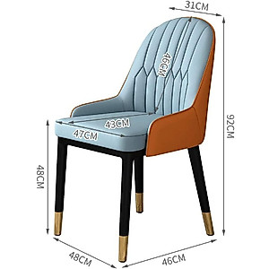 SHAWLA Chairs Modern Dining Kitchen Room Chairs PU Leather High Back Soft Seat Metal Legs,Side Chairs for Living Room Dining Chairs (Color:Grey)