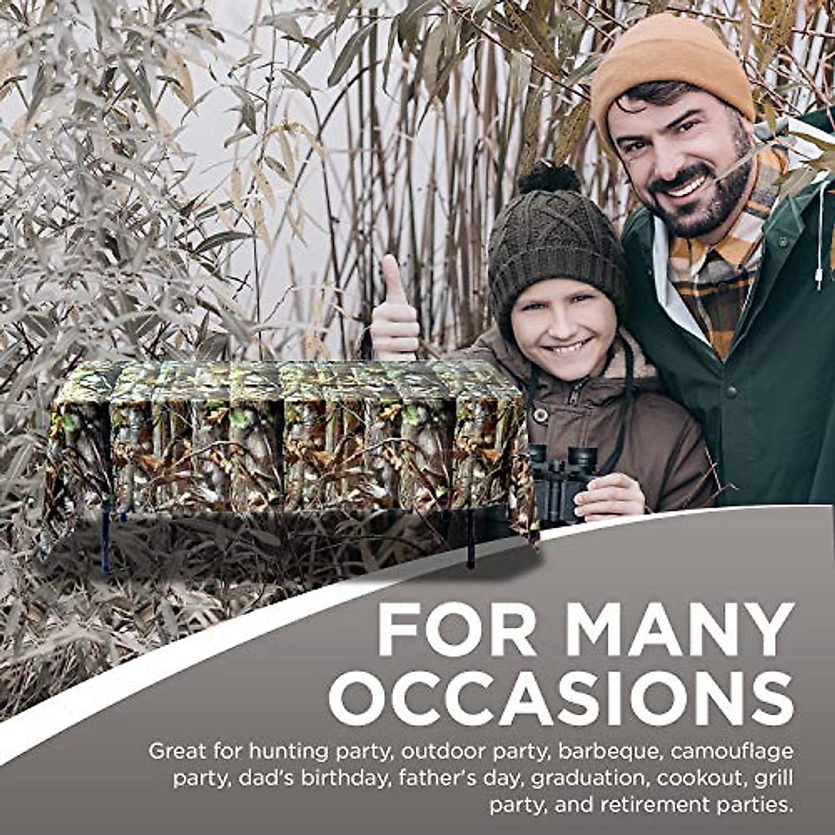 Havercamp Next Camo Party Tablecover | 1 Count | Great for Hunter Themed Party, Camouflage Motif, Birthday Event, Graduation Day, Outdoor Family Picnic