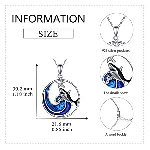 AXELUNA Shark Necklace 925 Sterling Silver Shark Pendant Ocean Jewelry for Women Mother Wife