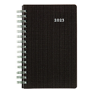 Brownline 2023 DuraFlex Daily/Monthly Planner, Appointment Book, 12 Months, January to December, Twin-Wire Binding, 8" x 5", Black (CB634V.BLK-23)