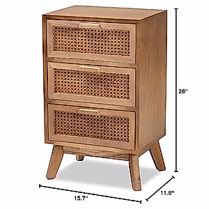 Baxton Studio Baden End Table, Natural Brown/Walnut Brown