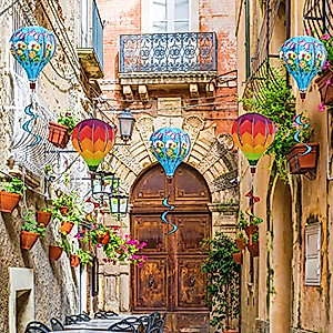 Giant Rainbow Butterfly Hot Air Balloon Garden Wind Spinners Large Pinwheels Lawn Yard Catchers Ornaments Windmills Outdoor Hanging Decor Whirligigs Wind Hanging Windsock 2Pack