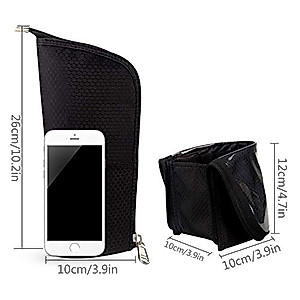 Makeup Brush Case Travel Makeup Brush Holder Large Makeup Brush Bag Professional Cosmetic Bag Artist Storage Bag Essentials Stand-up Foldable Makeup Cup Waterproof （Black, Large）