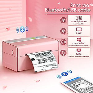 JADENS Bluetooth Shipping Label Printer & Label Maker Machine with Tape