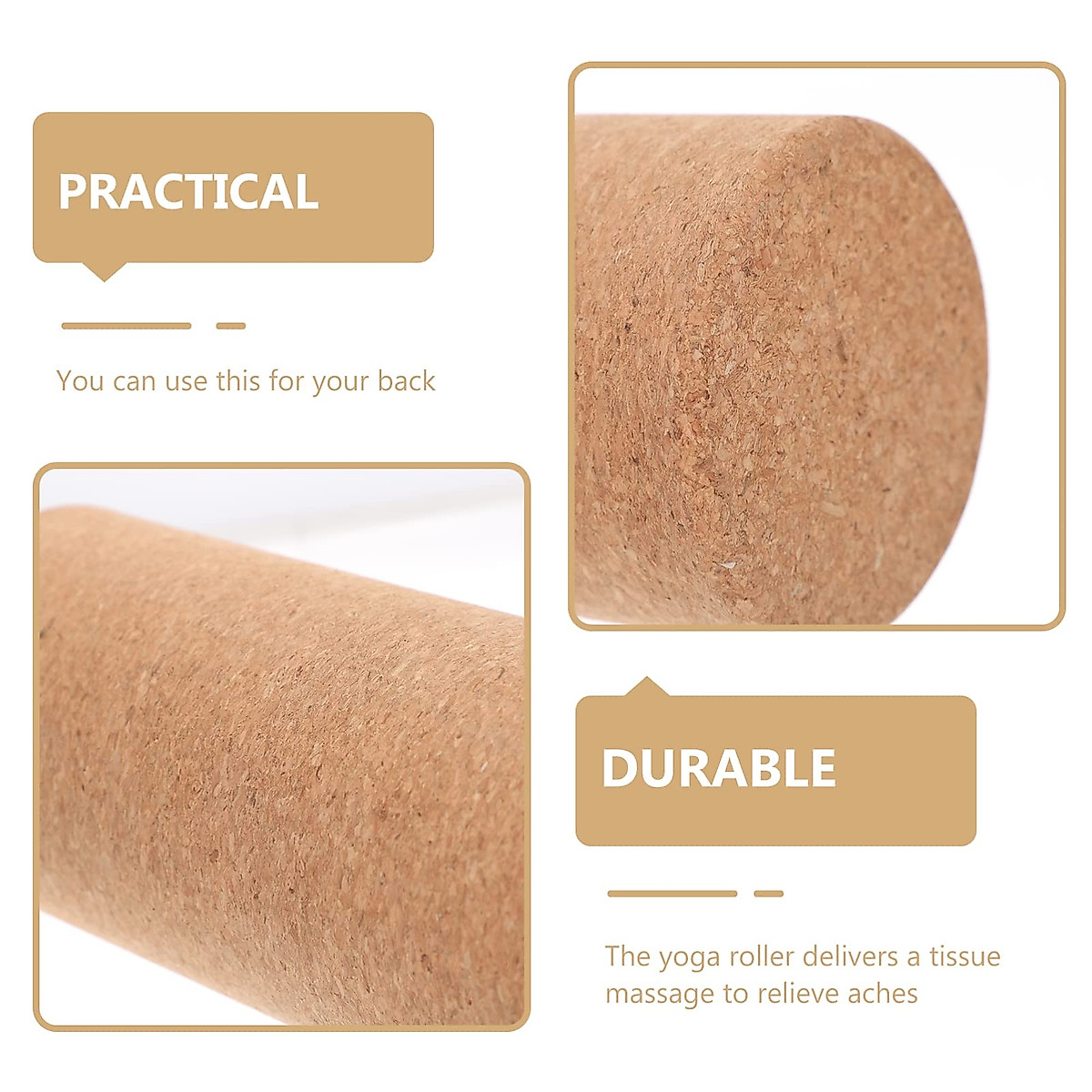 BESPORTBLE Yoga Column Sports Massager Circle Roller Yoga Training Column Portable Yoga Roller Pain Relief Yoga Roller Yoga Mat Massage Roller Cork Fitness Yoga Wheel Non-Slip