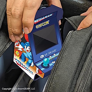 MY ARCADE Mega-Man Pico Player: 3.7" Playable Portable Tiny Arcade Machine with 6 Retro Games, 2" Screen Color Display, Small