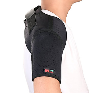 Adjustable Sports Back Shoulder Brace Shoulder Pad Wrap Support Belt Single Sports Pretector - G08 by Mumian Black (Black)