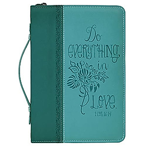 Divinity 28331 Everything in Love Bible Cover, Large, Teal
