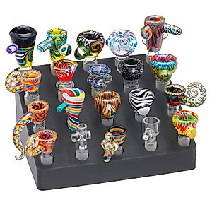 Slide Stand - Store 20 Bowls - 14mm 18mm 10mm (Black, Half 14mm Half 18mm)