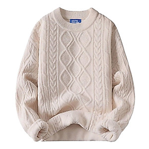 Aelfric Eden Women Sweater Oversized Knitted Sweater Woven Crewneck Pullover Beige