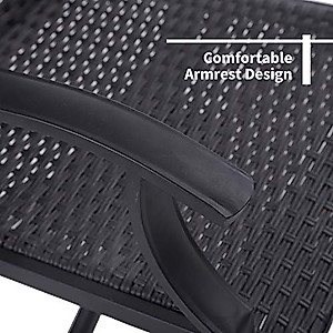 PHI VILLA High Back Outdoor Rattan Dining Chairs Set of 4 Pieces Wicker Swivel Dining Chairs for Outside Heavy Duty Wicker Patio Furniture Sets Bistro Chairs for Garden,Backyard,Lawn(4 Pieces)