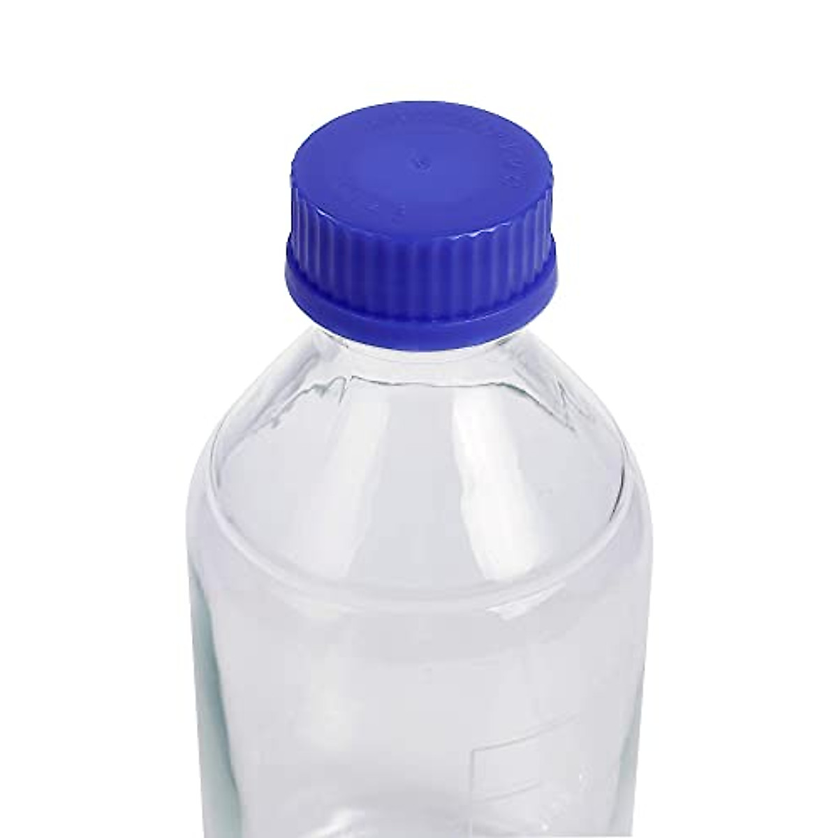 Moonetto 4 Pieces 1000ml Graduated Round Media/Storage Glass Bottle With GL45 Blue Polypropylene Screw Cap