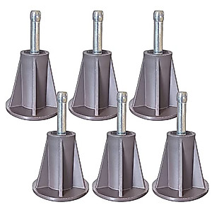 Home's Place Steel Stem Bed Frame Feet to Replace Wheels. Replacement Feet Make Your Bed Sturdy and Protect Floor. Easy to Install. Set of 6