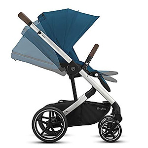 Cybex Balios S Lux Toddler and Baby Stroller with Reversible Seat, Unique One-Pull Harness, and Multiple Recline - Travel System Ready, with One Hand Fold, River Blue