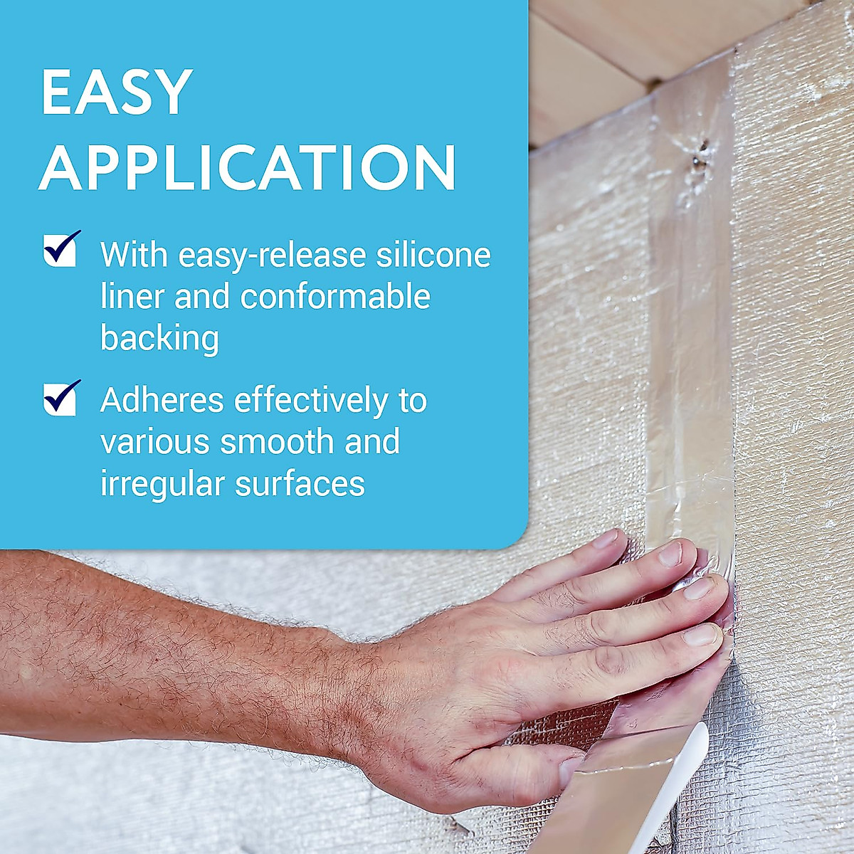 [150 Feet / 50 Yards] 1.9 Inch Wide Aluminum Tape/Aluminum Foil Tape – Professional/Contractor-Grade - Excellent Sealing & Patching Hot and Cold HVAC, Duct, Pipe, Insulation Home and Commercial