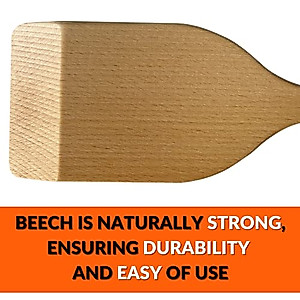 36-in Beech Heavy Duty Wooden Mixing Paddle - Made in Ukraine - Handle Long Stir for Cooking Cajun Crawfish Boil and Brewing Beer - Stirring Spatula for Brewing, Mixing, Grill, Camping in Big Stock Pots