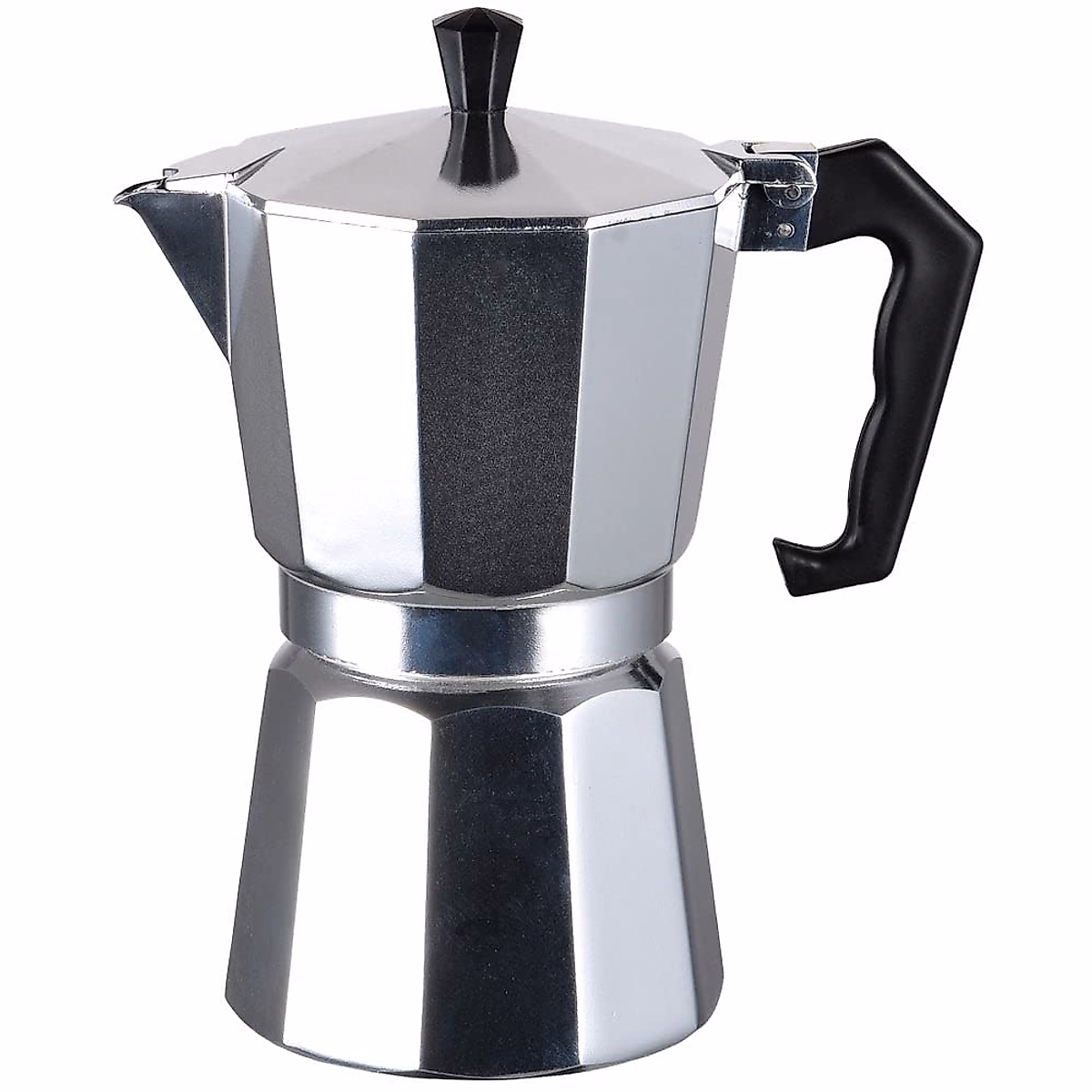 J&V TEXTILES Stovetop Espresso and Coffee Maker, Moka Pot for Classic Italian and Cuban Café Brewing, Cafeteria, (12-Cup)