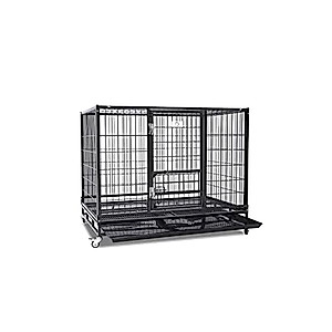 Homey Pet 43" Stackable Heavy Duty Cage W/Feeding Door, Casters and Tray
