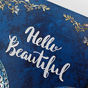 Ruled Journal Notebook, B5 3D Butterfly Embossed Hardcover Writing Journal with Elastic Closure Band, 192 Pages Lined Paper for School, Office, Home, 9" X 6.9" (Blue)