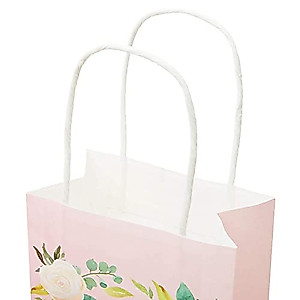 BLUE PANDA Pink Princess Castle Paper Birthday Party Gift Bags (9 x 5.3 in, 24 Piece)