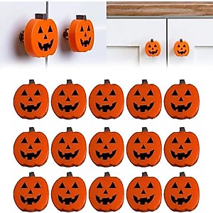 2024 Halloween Christmas Acrylic Silicone red + White Candy Cabinet knob Cover 20 Pieces for a Variety of Kitchen Cabinet knob Cover Living Room Bedroom Cabinet knob Cover (20 Pieces) (Orange)
