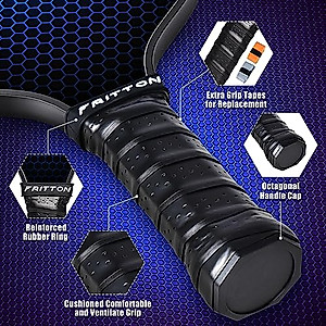 Pickleball Paddles Set of 2, USAPA Approved Carbon Fiber Pickleball Paddle with Enhanced Honeycomb Core and Anti-Slip Cushioned Grip, Fritton Pickleball Set for Beginners to Advanced Players