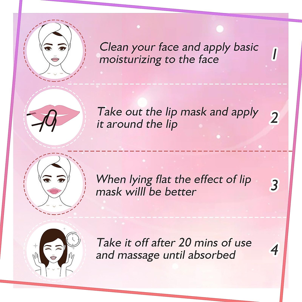 Adofect 30 Pieces Collagen Crystal Lip Masks, Collagen Lip Pads Great for Moisturizing, Remove Dead Skin, Anti Chapped & Anti-Aging and Plump Your Lips, Pink