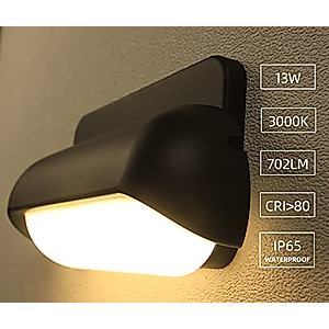 PLUSLED Modern Wall Sconce Outdoor Porch Light Waterproof Patio Lamp LED Wall Light Fixture Aluminum 13W 3000K Wall Lamp for Indoor & Outdoor use Garden Yard