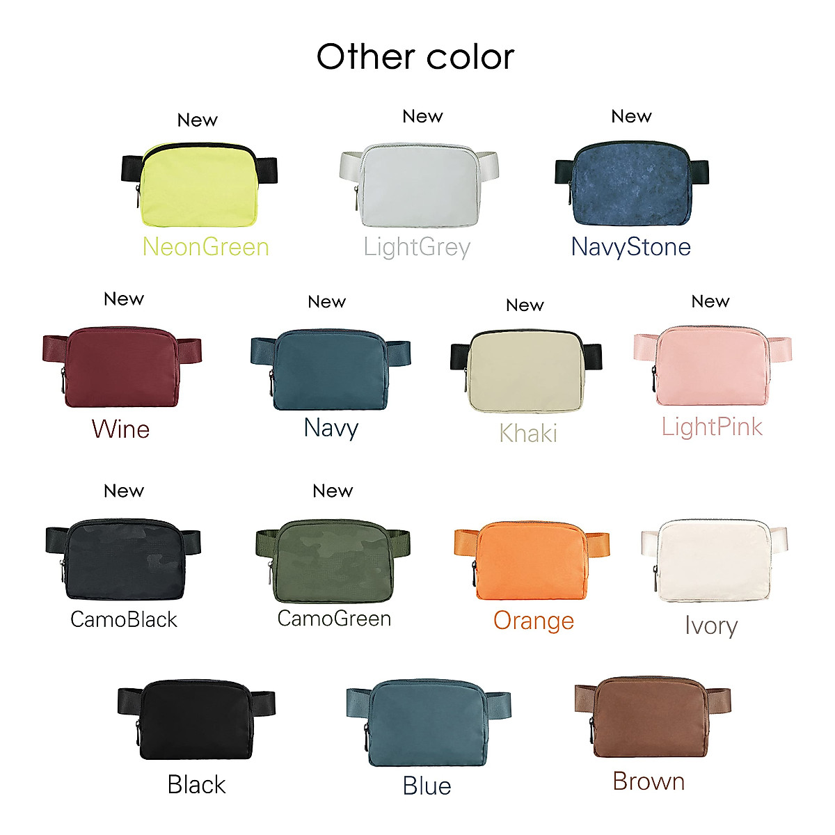 ODODOS Unisex Mini Belt Bag with Adjustable Strap Small Waist Pouch for Workout Running Travelling Hiking, Black