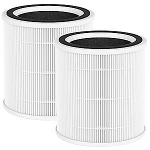 2 Pack AC400 Replacement Filter Compatible with Purivortex AC400 Air Cleaner Purifier, 3-in-1 H13 True HEPA Technology High Efficiency, White