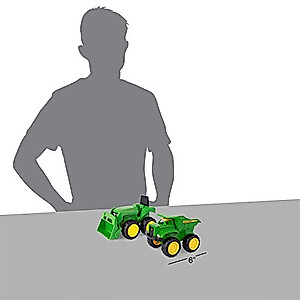 John Deere Sandbox Toys - Includes Dump Truck Toy and Tractor Toy with Loader, Kids Outdoor Toys - Easter Gifts for Kids, Frustration Free Packaging ,Green, Ages 18 Months and Up, 2 Count ( Pack of 1)