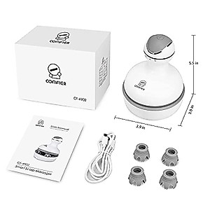 COMFIER Cordless Hair Scalp Massager- Electric Head Massager with Kneading 84 Massage Nodes, Handheld Portable Head Scratcher Massager for Hair Growth, Deep Clean and Stress Relax, Gifts for Men Dad