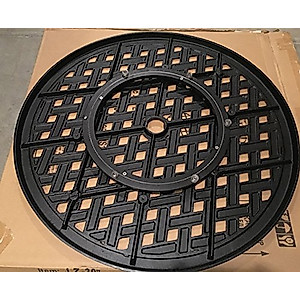 Outdoor Lazy Susan with Umbrella Hole 30" Turntable Patio cast Aluminum Nassau Bronze