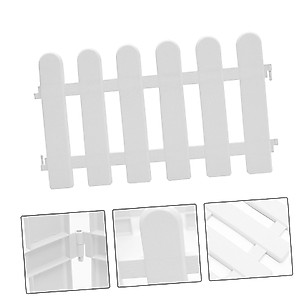 4pcs The Fence Outdoor Decoration Decorative Fences Outdoor Fence Patio Fence Tree Fence Fencing for Yard Garden Edging Dog Fence Outdoor Flower Bed Round Head Campus White Plastic