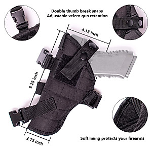 POYOLEE Shoulder Holster for Pistols, Adjustable Vertical Gun Holster with Double Magazine Pouch, Universal Concealed Carry Holster Fits Compact to Large Handguns Black