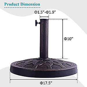 Salches Cast Umbrella Stand, 30lbs Heavy Duty Umbrella Stands for Outside, Outdoor Umbrella Holder for Garden/Beach/Patio/Deck/Porch, Classic Round Market Umbrella Base