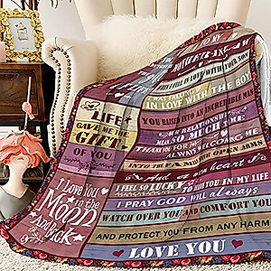Gifts for Mother in Law Throw Blanket, Mother in Law Gifts from Daughter/Son in Law, Birthday Gifts for Mother in Law, Mother in Law Christmas, Soft Cozy Purple Blanket 50" X 60"