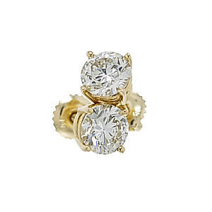 14k Yellow Gold Lab Grown Diamond Stud Earrings IGI Certified (2.0 cttw, H-J Color, VS2-SI1 Clarity)