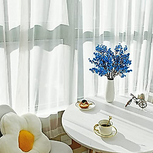 Mandy's 6 Bundles Royal Blue Flowers Silk Babys Breath Artificial Flowers Fall Flowers Gypsophila Bouquet 19.7" for Home Kitchen Wedding Party Decorations (Vase not Include)