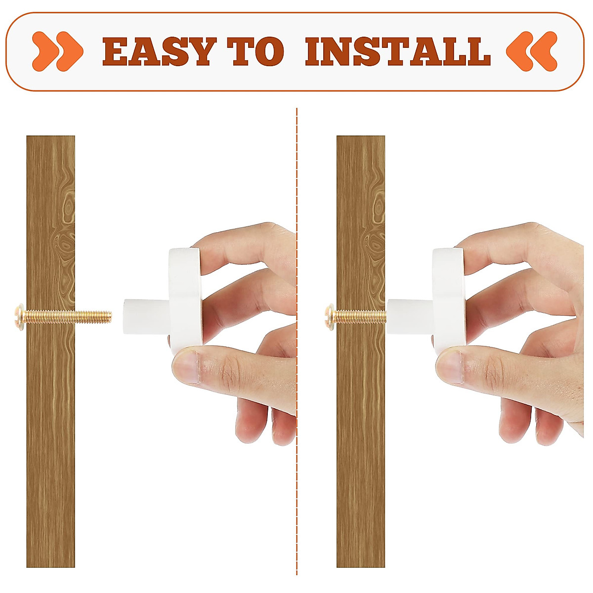 Wooden Mouse Cabinet Knobs with 2 Different Size Screws for Dresser Drawers,Wood Dresser Knobs for Kids Bedroom and Bathroom Decor,Kids Drawer pulls 6 Pack,Nursery Dresser knobs for Kids