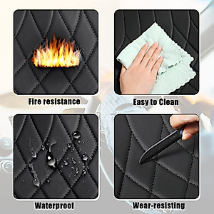 Tallew 2 Pieces Car Seat Covers Front Seat Vehicle Cushion Cover Waterproof Black Interior Covers Faux Leather Seat Covers Universal Car Sit Covers Fit for Most Cars Automotive Seat Accessories