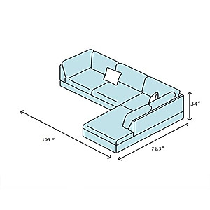 ERYE L-Shaped Corner 5 Seaters Sectional Sofa Chaise & Storage Ottoman,Modern Faux Leather Sectional&Sofa Couch with 2 Pillows for Home Office Apartment Living Room Furniture Sets, Black PU Left