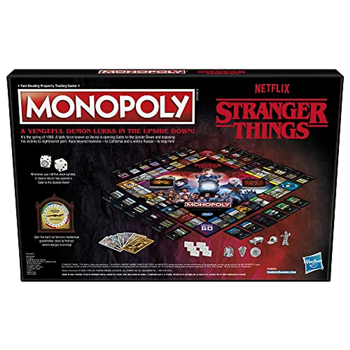 Monopoly: Netflix Stranger Things Edition Board Game for Adults and Teens Ages 14+, Game for 2-6 Players, Inspired by Stranger Things Season 4, Multicolor