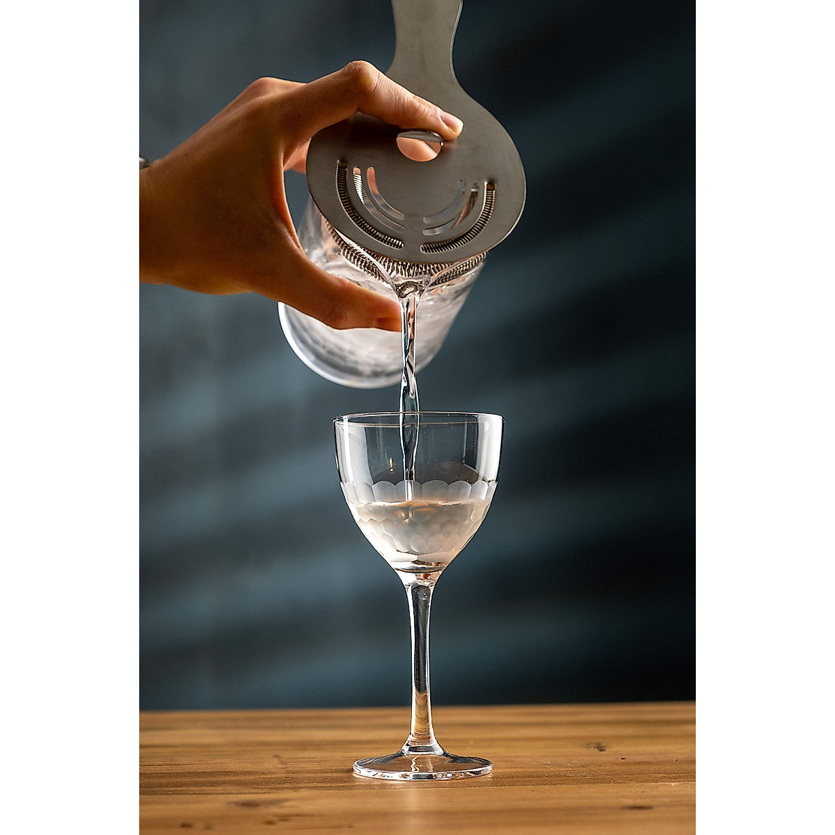 Amehla Cocktail Mixing Glass Bar Starter Kit: 8 Piece Mixology Bar Set with Bar Tools and Glasses - Home Bartending Kit with 2 Mountain Whiskey and 2 Honeycomb Nick and Nora Drinking Glasses