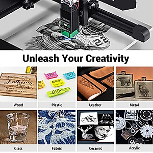 20W Portable Laser Cutter Engraver Machine, Mini Laser Engraving Cutting Machine IKLESTAR T2, 5W Optical Power DIY Laser Engraver for Wood Metal, 0.01mm Accuracy, 7.9'' x 7.9'' Woring Area
