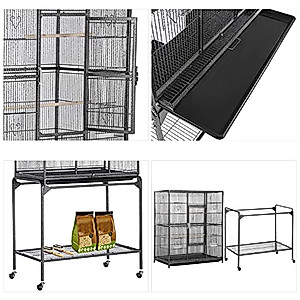 Yaheetech 63-Inch Wrought Iron Construction Rabbit Ferret Chinchilla Adult Rat Sugar Glider Guinea Pig Small Pet Animal Cage with Detachable Stand
