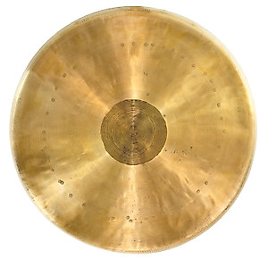 Unlimited White Gongs - Includes Traditional Chinese Gong Mallet & Hanging Rope/Fully Lathed Bronze Gong with Rim/For Sound Healing, Meditation & Yoga/Small & Large Size Gongs Available