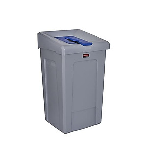 Rubbermaid Commercial Products Slim Jim Recycling Station 1-Stream Mixed Recycling Bin/Can/Kit/Station, 33 GAL, for Kitchens/Classrooms/Offices/Back of House/Colleges/Commercial Facilities (2171557)